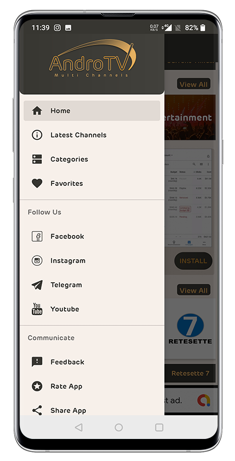 AndroTV - Android Multiple TV Channels App (Live Streaming) by AndroMOB