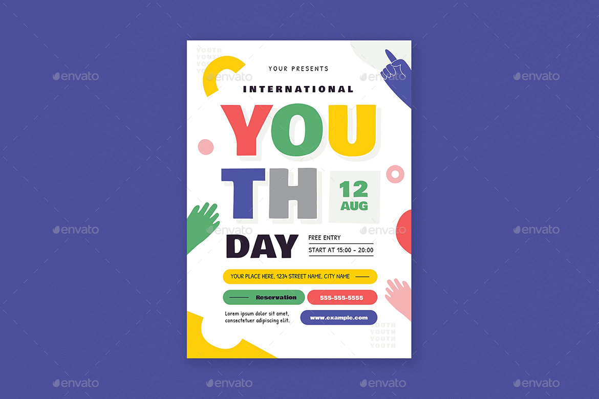 Youth Day Event Flyer, Print Templates | GraphicRiver