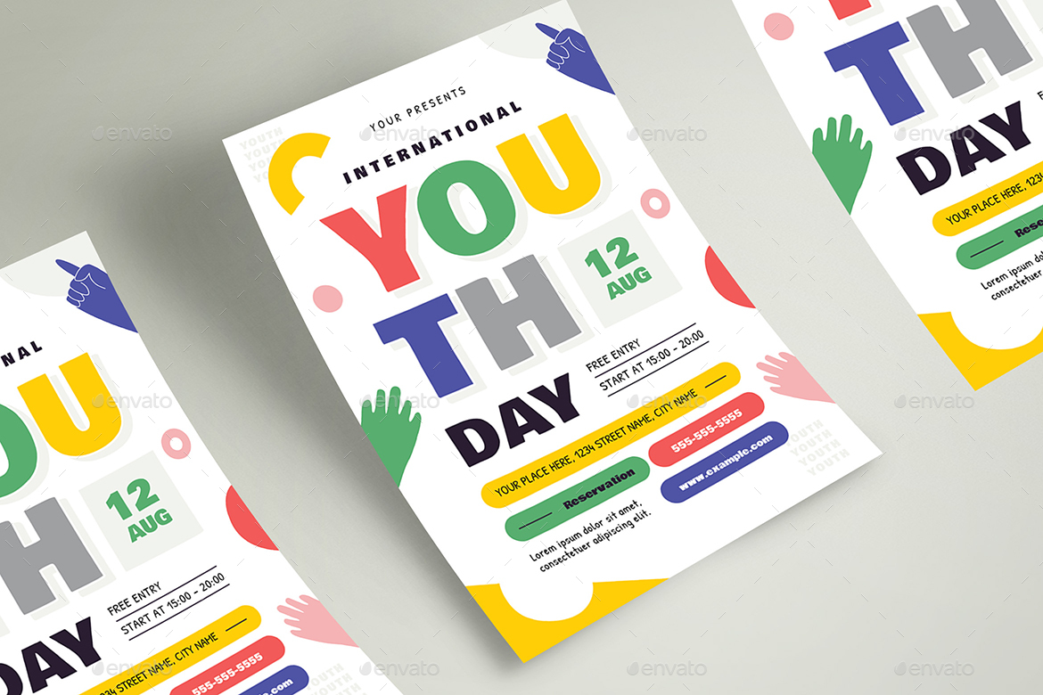 Youth Day Event Flyer, Print Templates | GraphicRiver