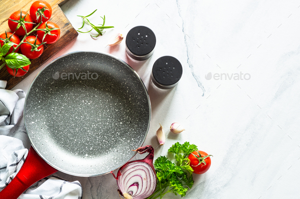 Food cooking background with Frying pan Stock Photo by Nadianb | PhotoDune