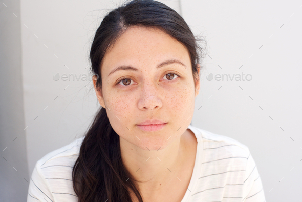 Close up sad face young asian woman Stock Photo by mimagephotography