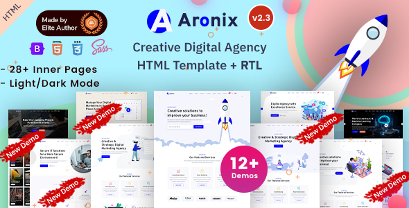 Aronix - IT & SEO Marketing Startup HTML Template by EnvyTheme | ThemeForest