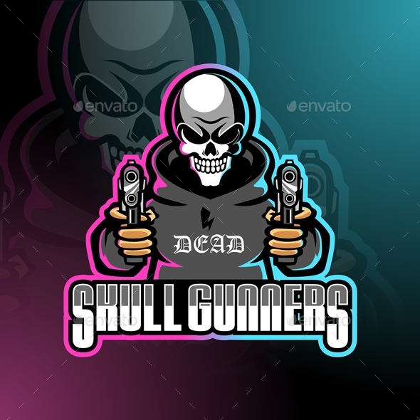 Skull Gunners Esport Mascot Logo, Vectors | GraphicRiver