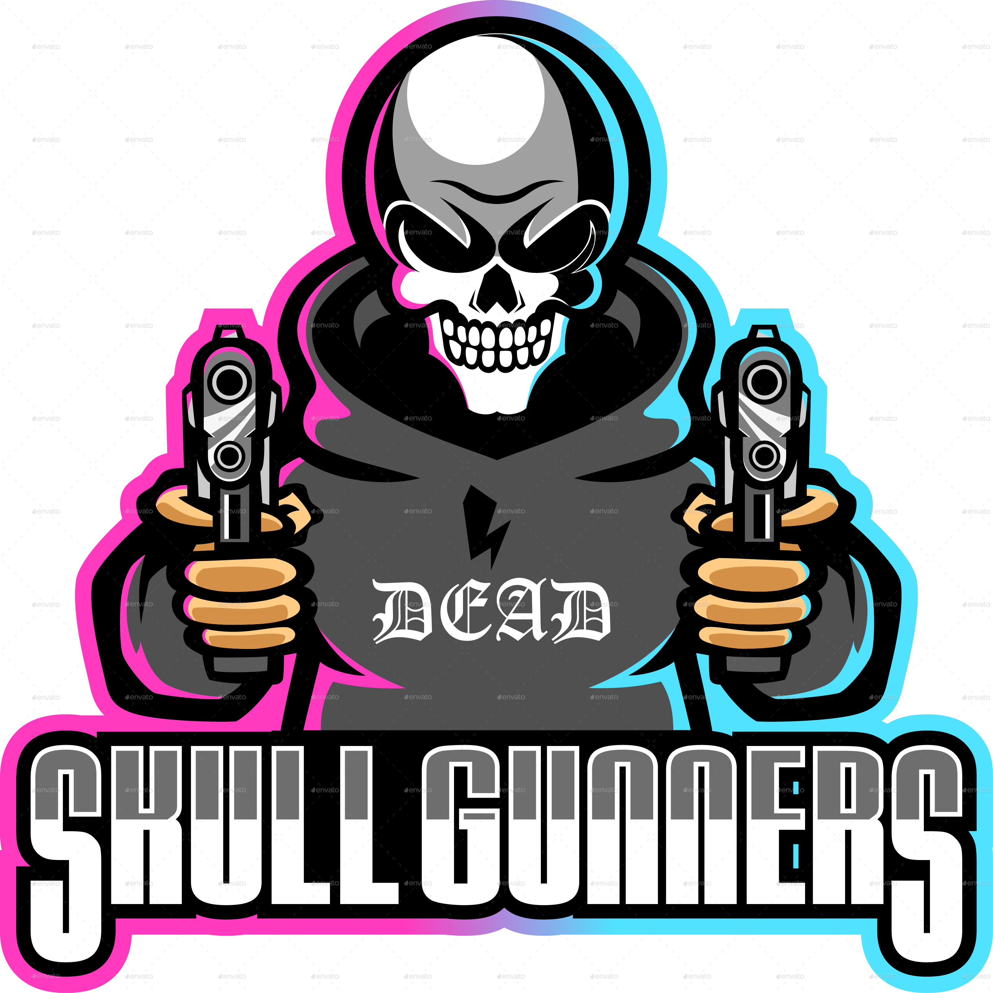 Skull Gunners Esport Mascot Logo, Vectors | GraphicRiver