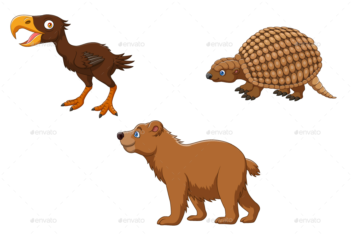 Set of Nine Prehistoric Animals, Vectors | GraphicRiver