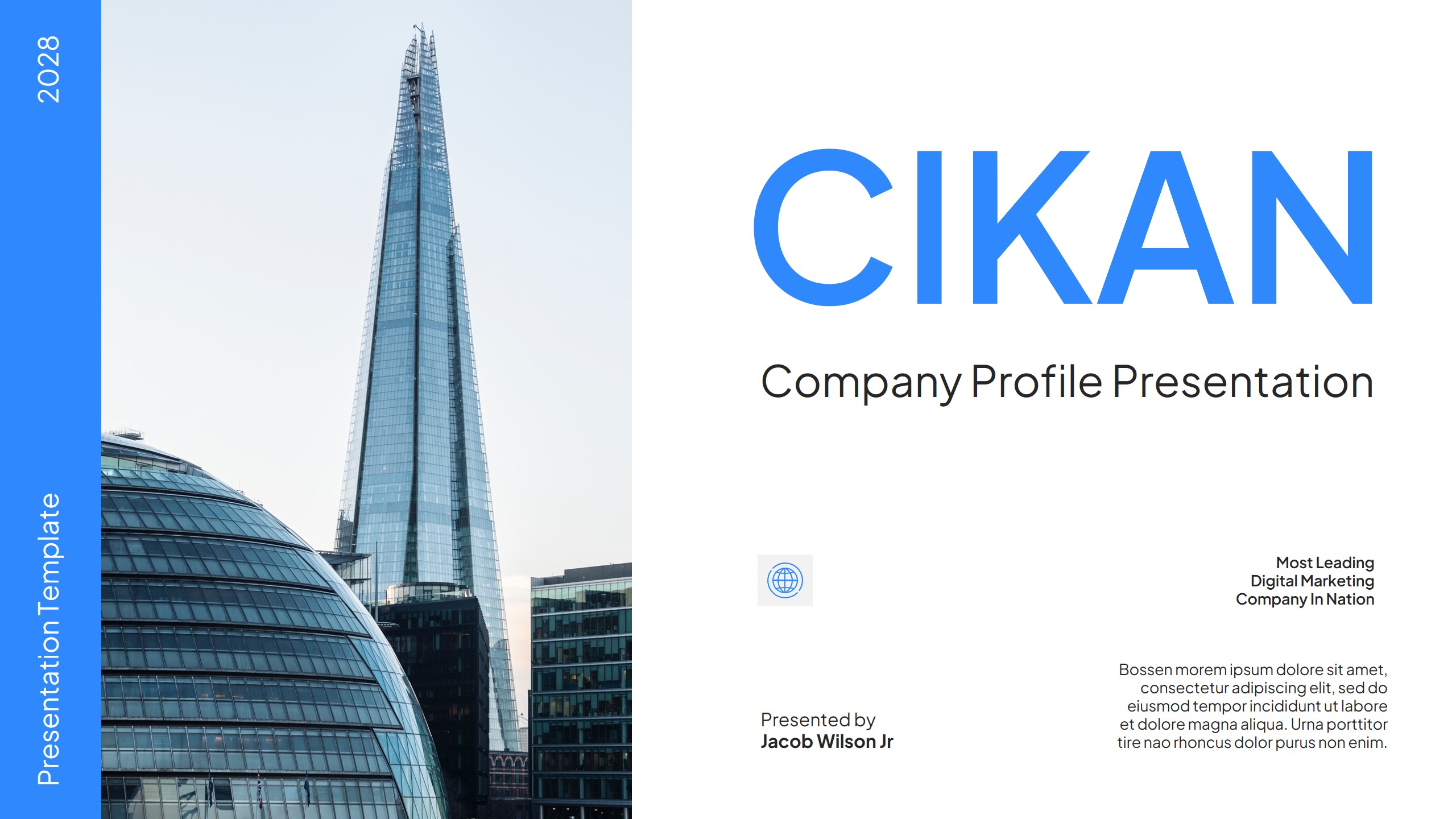 Cikan - Clean White Blue Company Profile Powerpoint Presentation ...