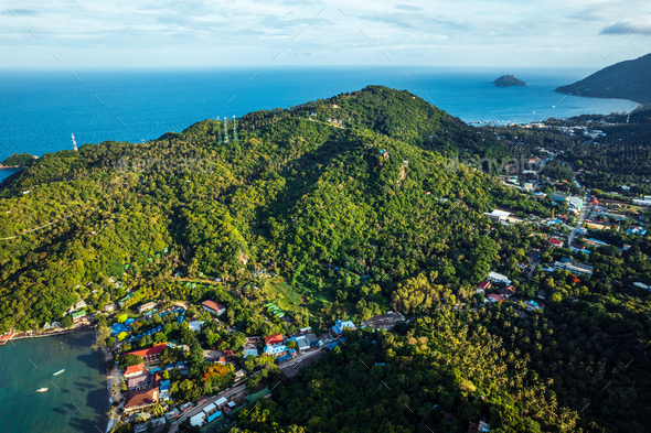 tropical island and sea view form above Stock Photo by ArtRachen ...