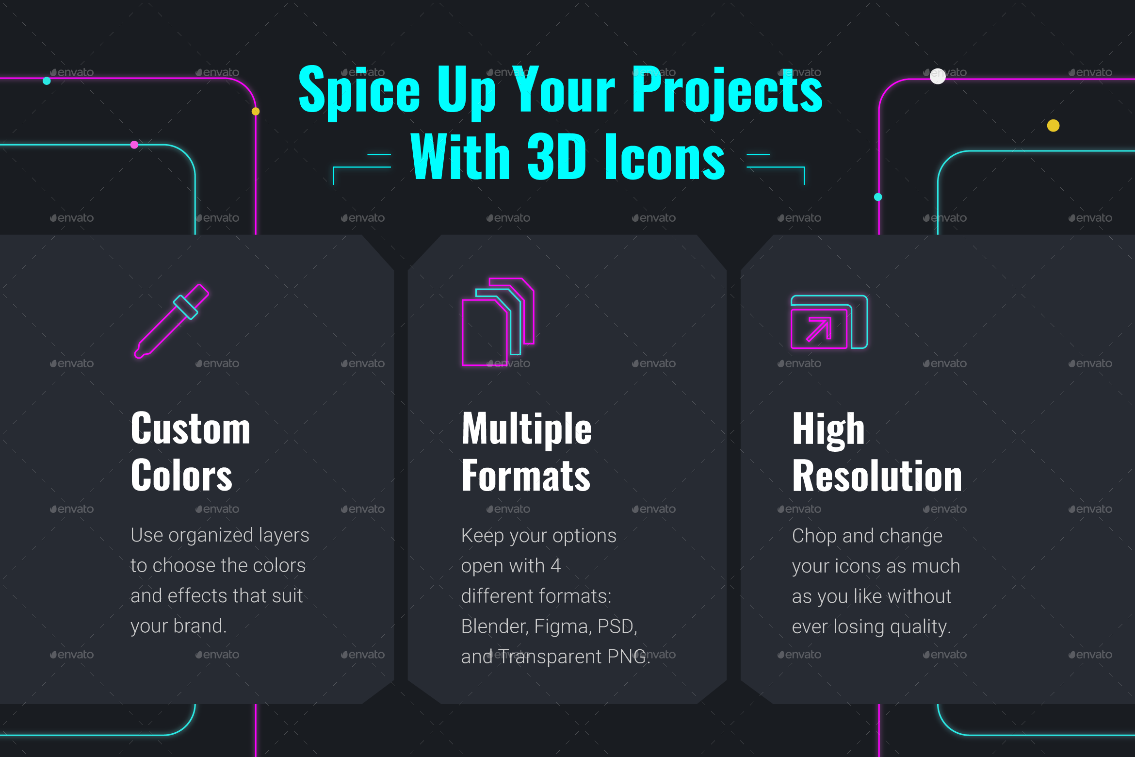 Cyberpunk Futuristic 3D Icon Set, Graphics | GraphicRiver