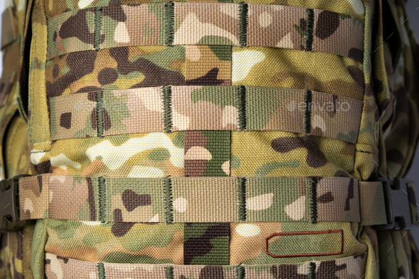 Close up still life of a green army tactical backpack Stock Photo by ...
