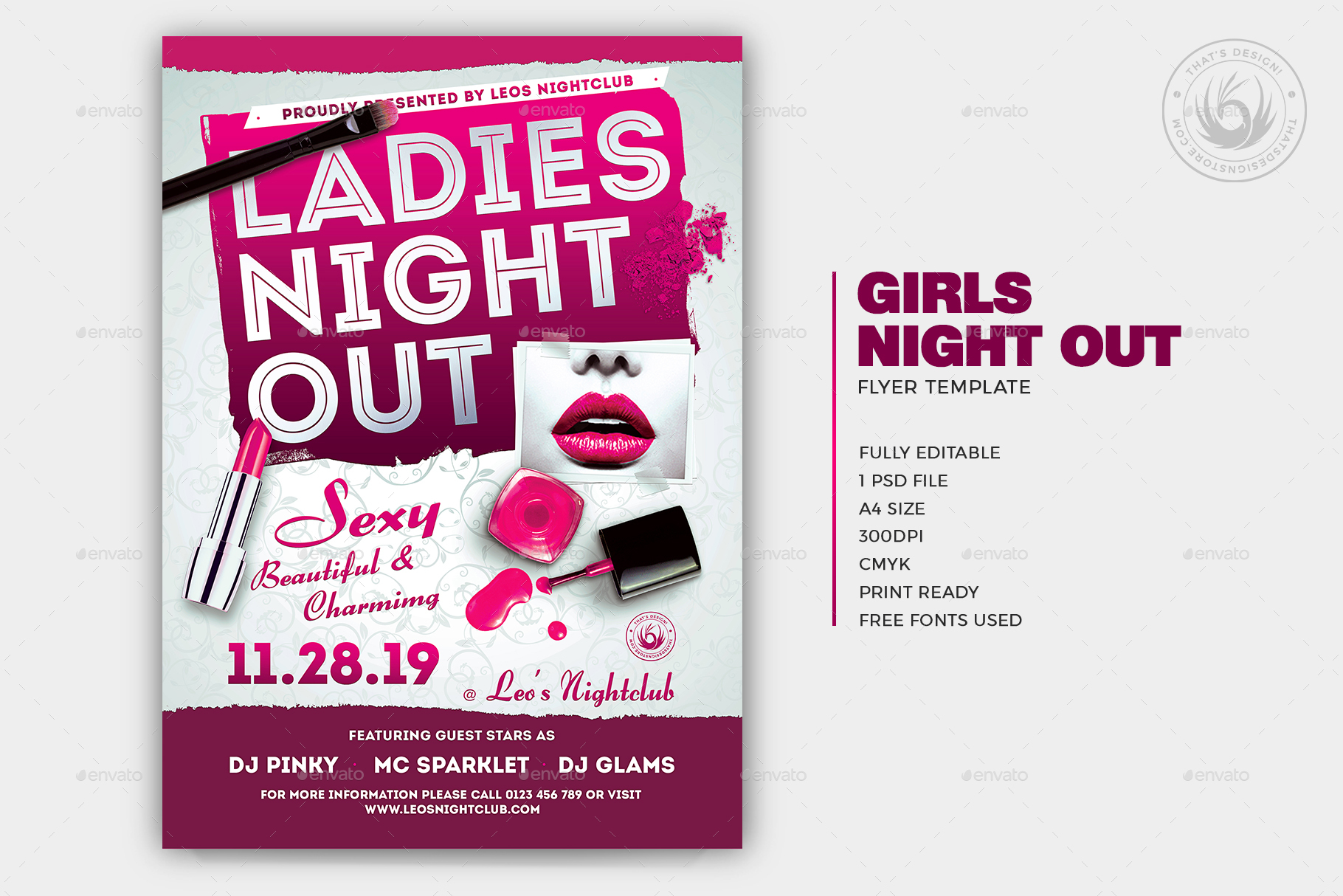 Girls Night Out Flyer Template, Print Templates | GraphicRiver