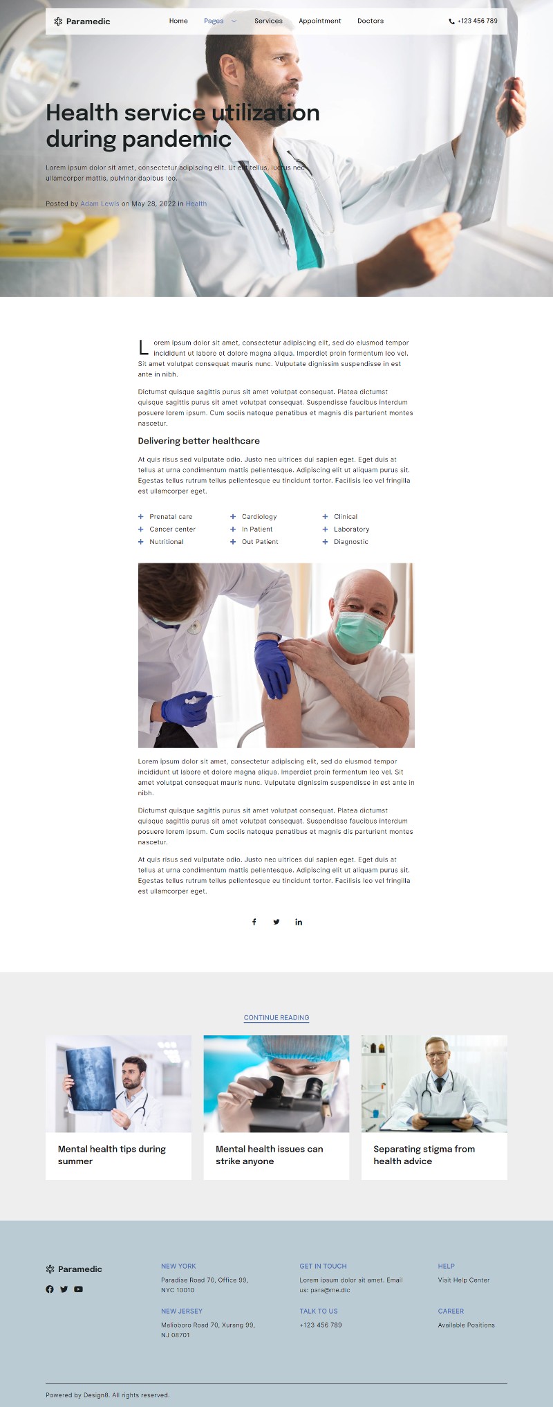 Paramedic - Medical Elementor Template Kit by Design_8 | ThemeForest