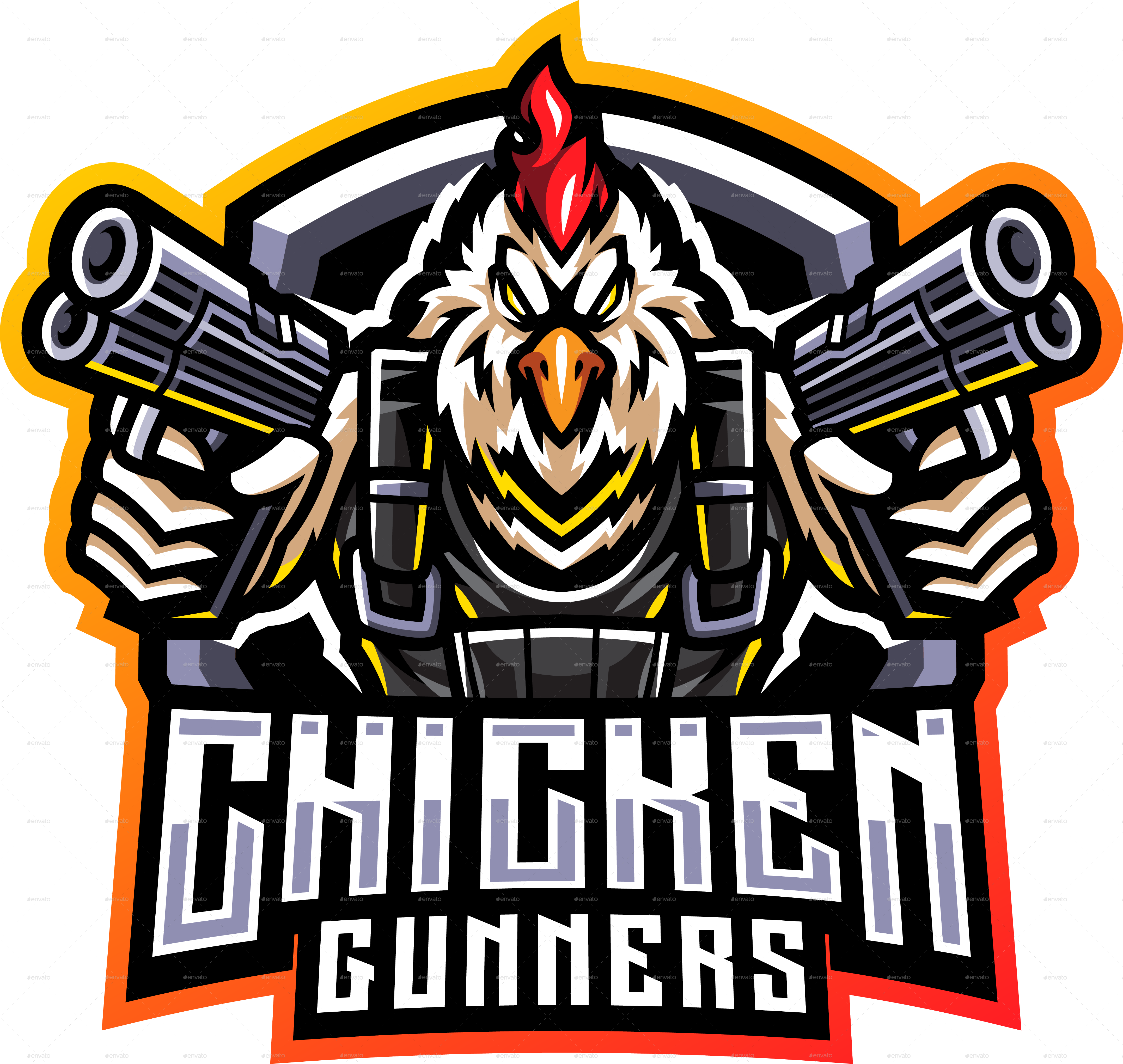 Chicken Gunners Mascot by Visink | GraphicRiver