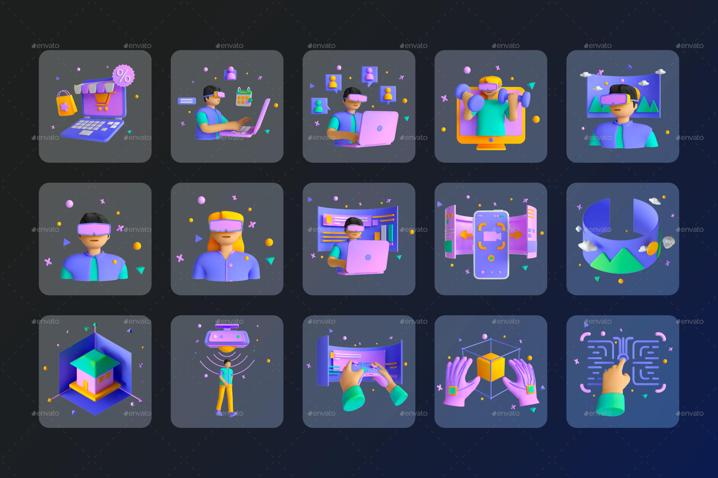 3D Metaverse Icon Set Vol 2, Graphics | GraphicRiver