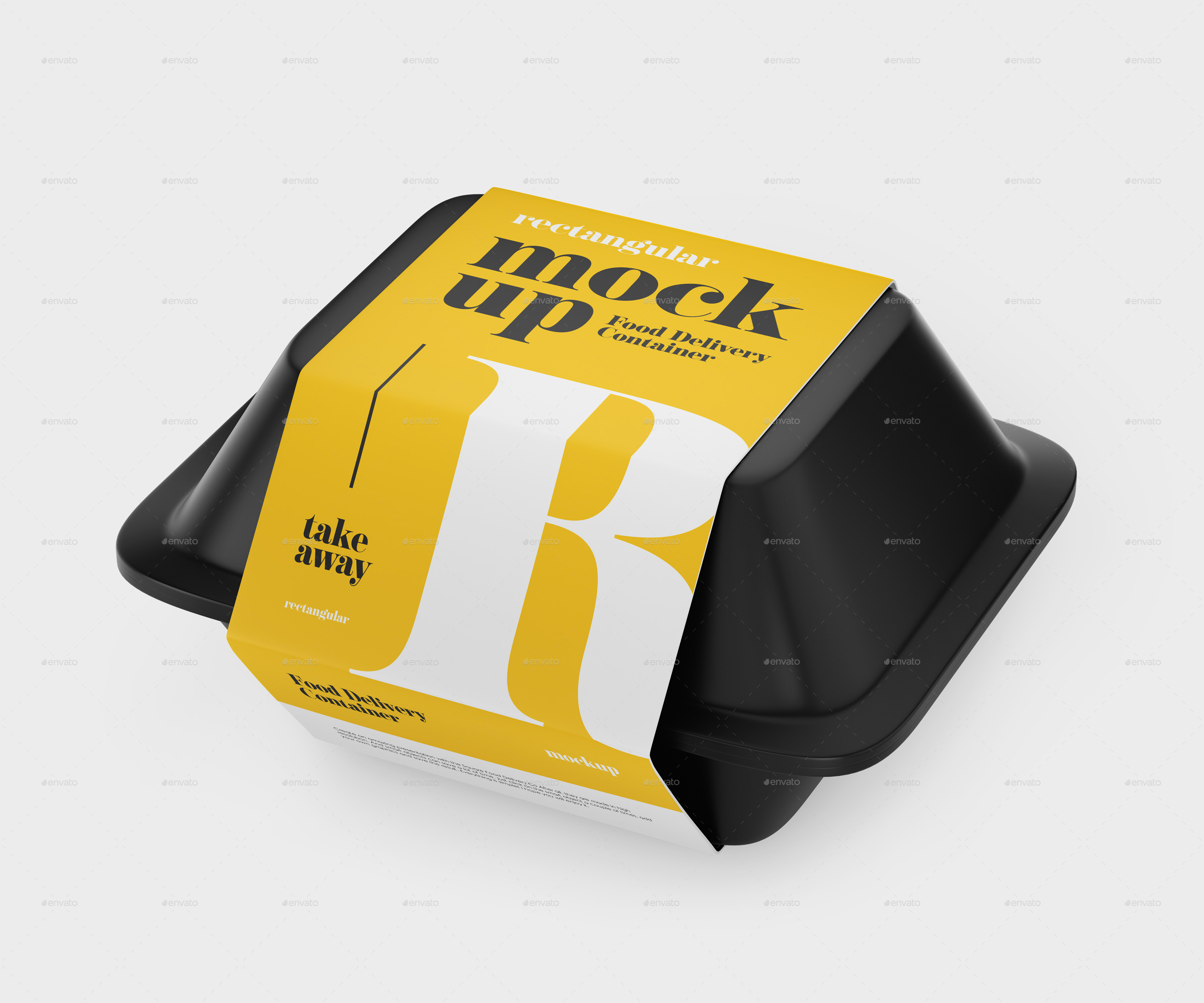Rectangular Food Delivery Container Mockup Set, Graphics | GraphicRiver