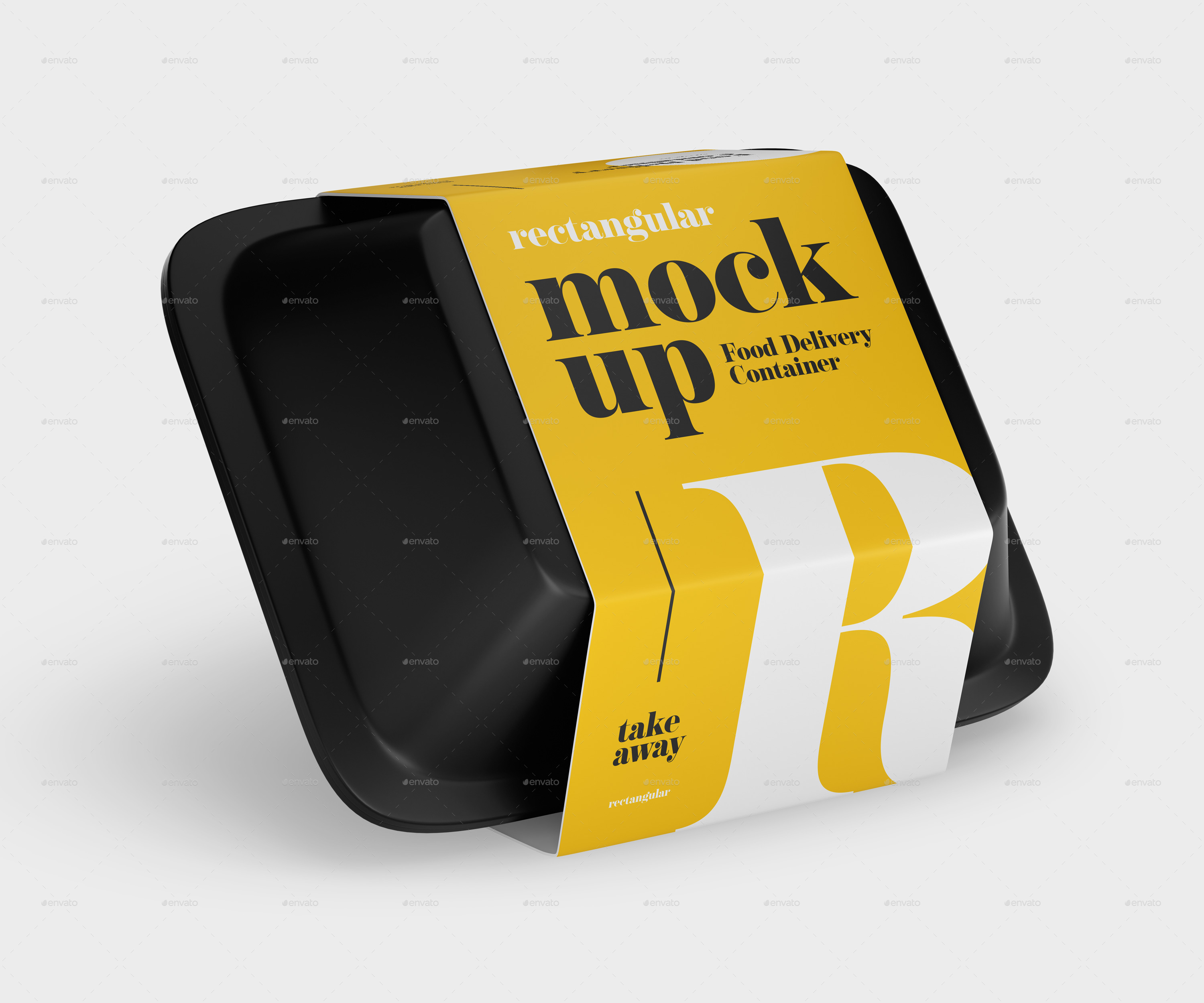 Rectangular Food Delivery Container Mockup Set, Graphics | GraphicRiver
