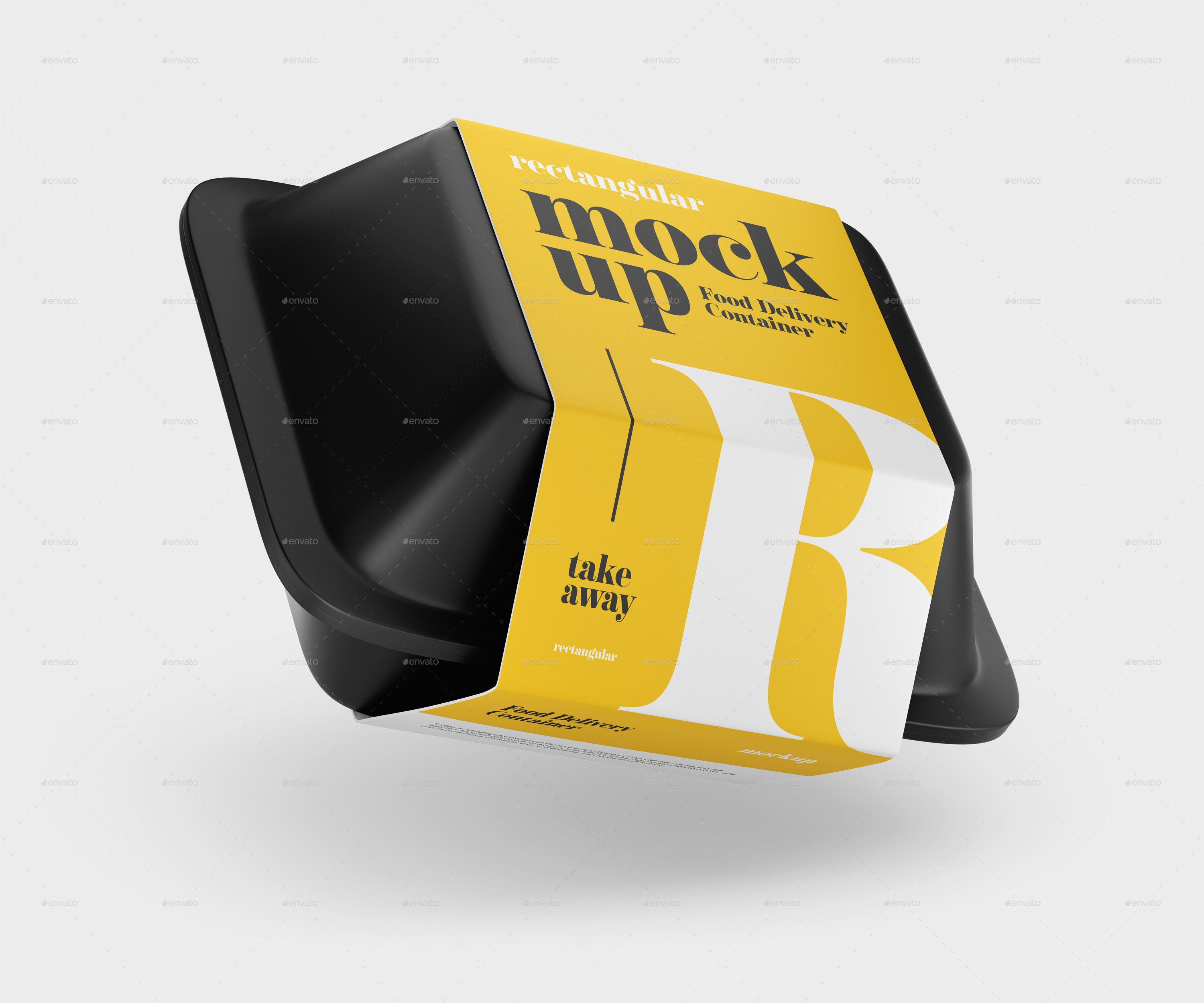 Rectangular Food Delivery Container Mockup Set, Graphics | GraphicRiver