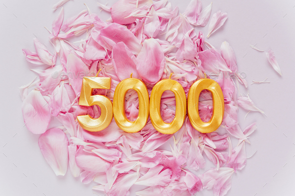 Five thousand followers card. Template for social networks, blogs ...