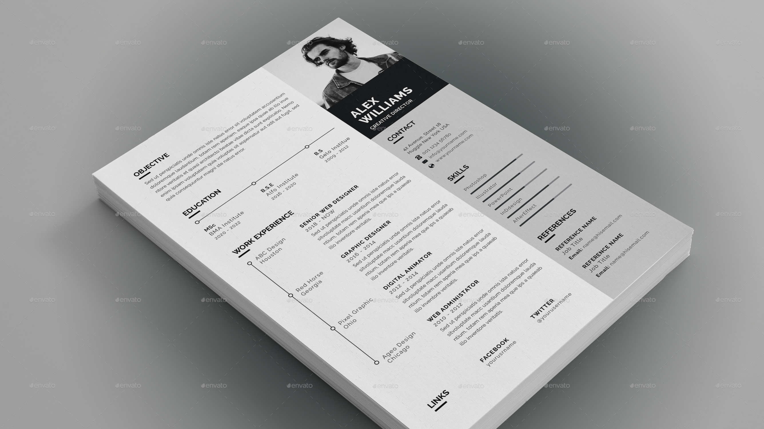 Clean CV-Resume, Print Templates | GraphicRiver