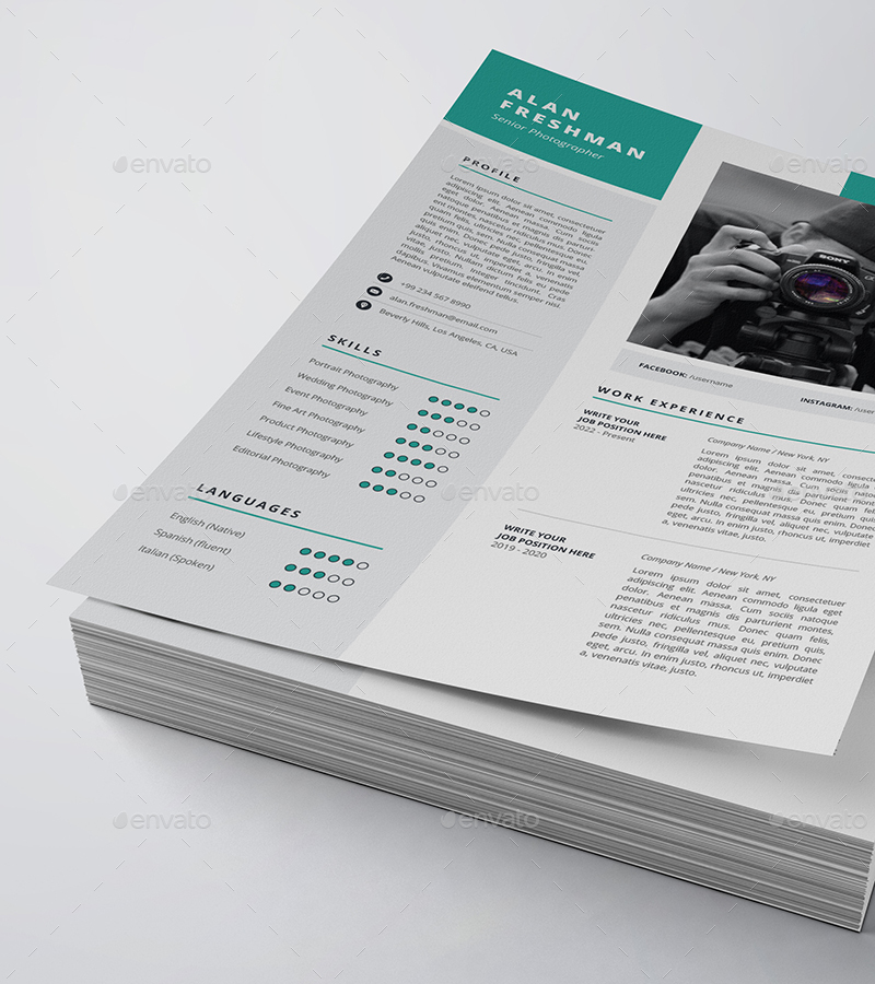 Resume/CV (2 Page), Print Templates | GraphicRiver