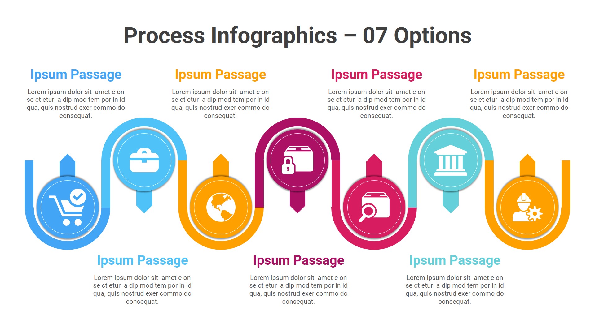 Process Infographics Google Slides Template Diagram, Presentation Templates