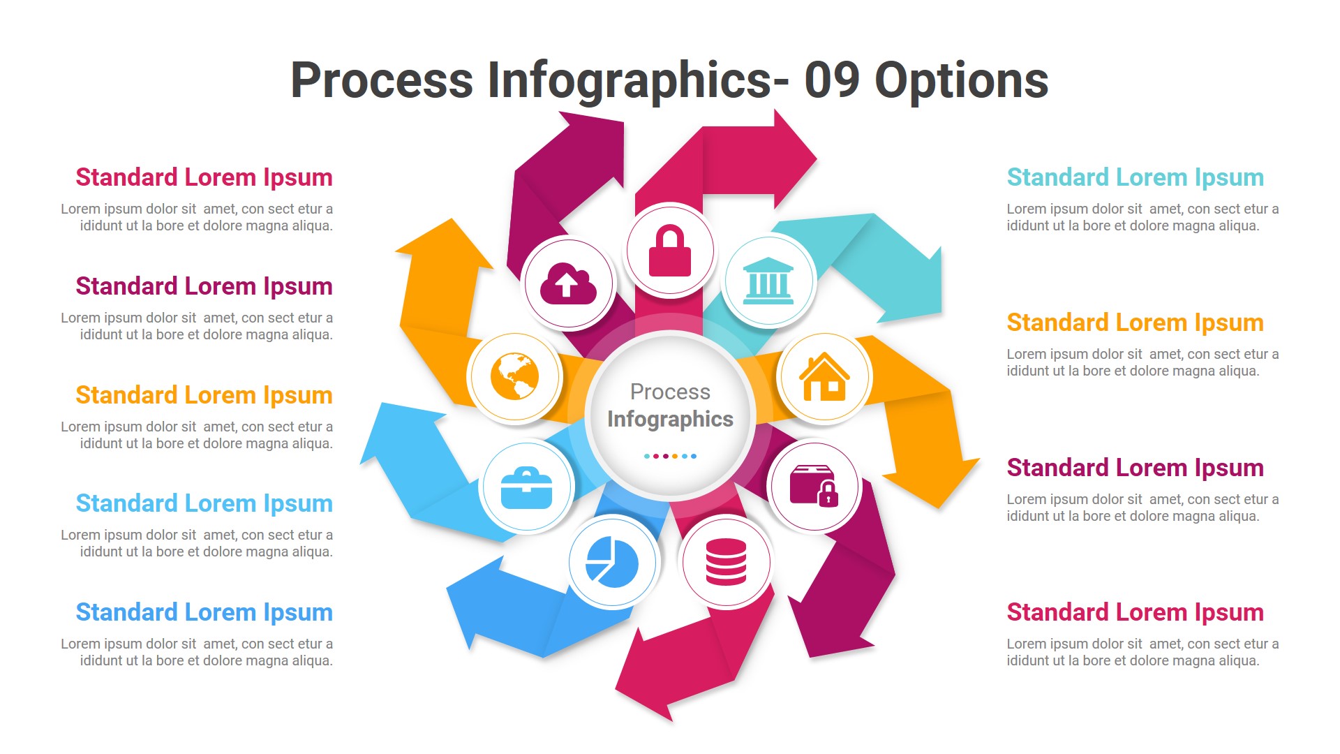 Process Infographics Google Slides Template Diagram, Presentation Templates