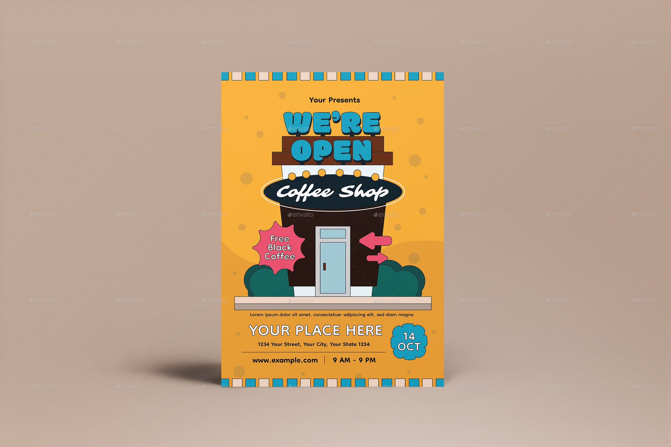 We're Open Coffee Shop Flyer Set, Print Templates | GraphicRiver