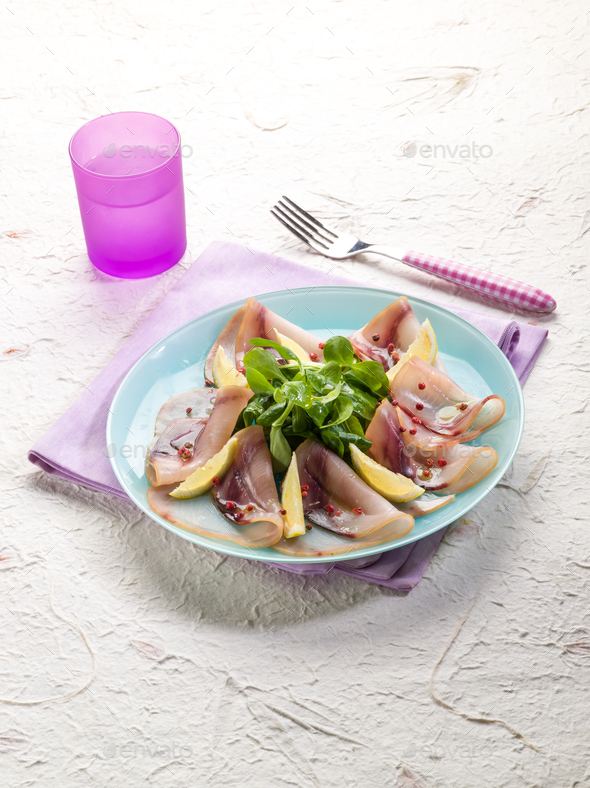 carpaccio swordfish marinated Stock Photo by MarcoMayer | PhotoDune