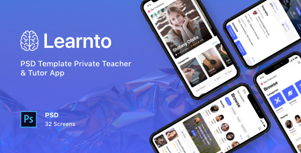 Learnto - PSD Template Private Teacher & Tutor App by arthgoods ...