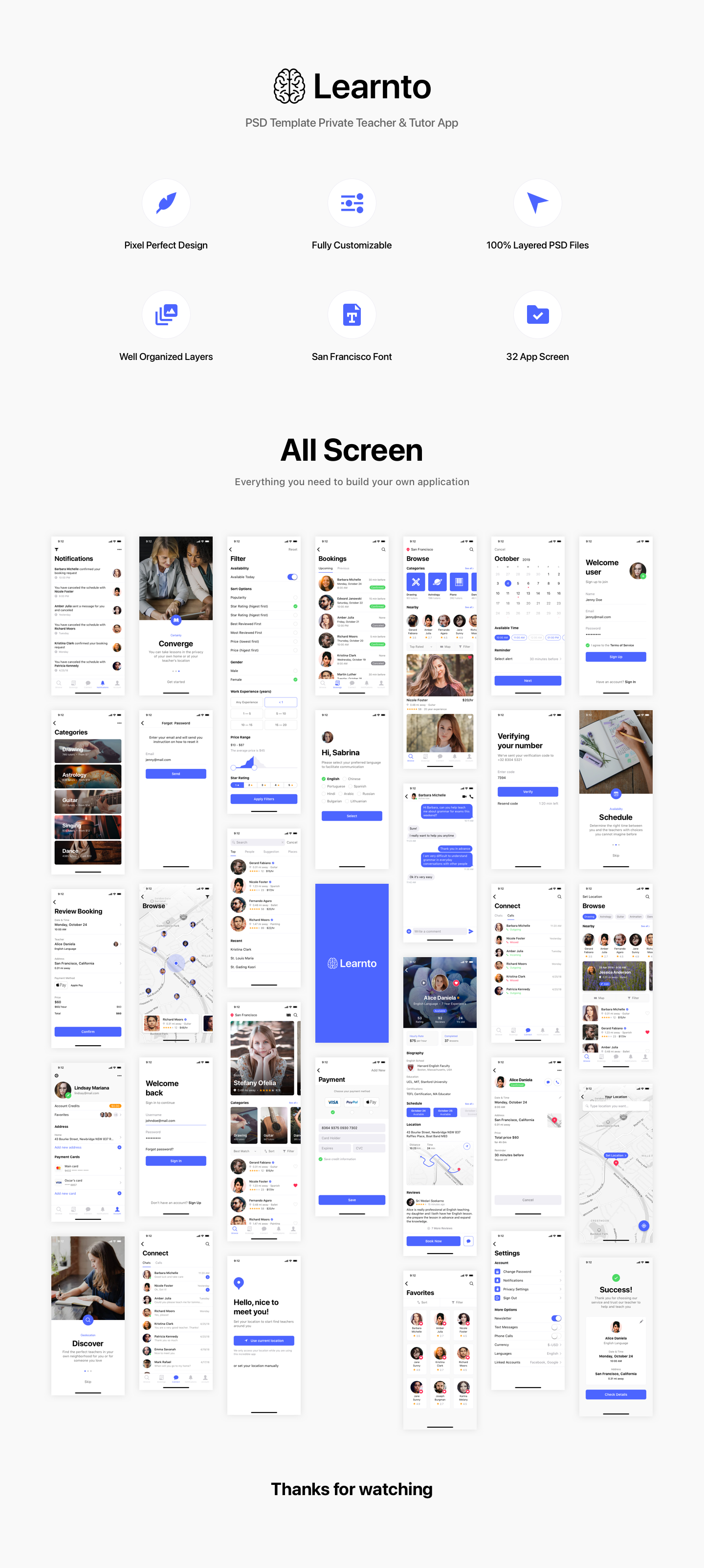 Learnto - PSD Template Private Teacher & Tutor App by arthgoods ...