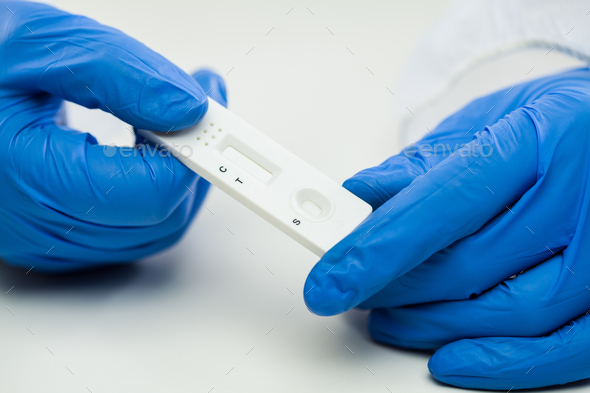 COVID-19 virus disease Rapid Strep Test kit Stock Photo by drecun ...