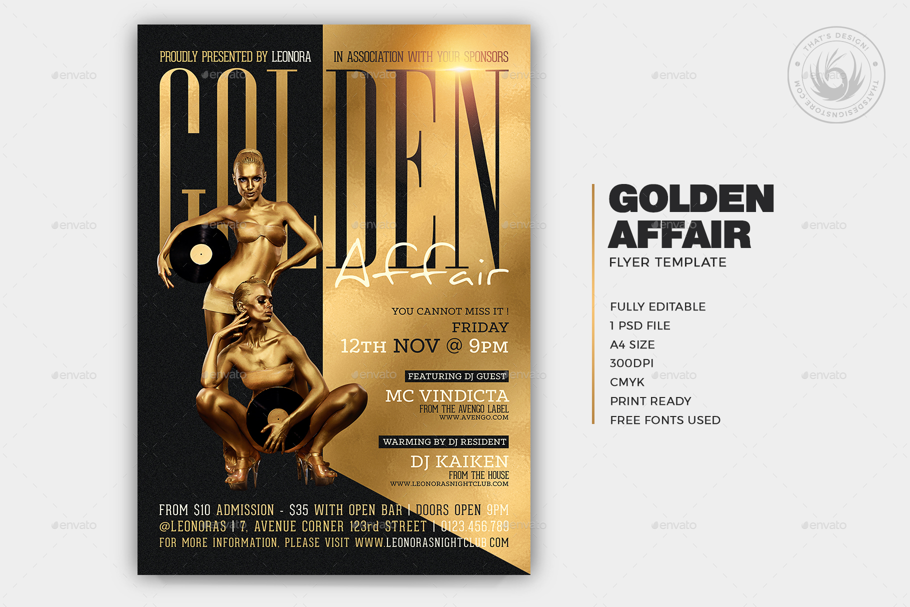 Golden Affair Flyer Template, Print Templates | GraphicRiver