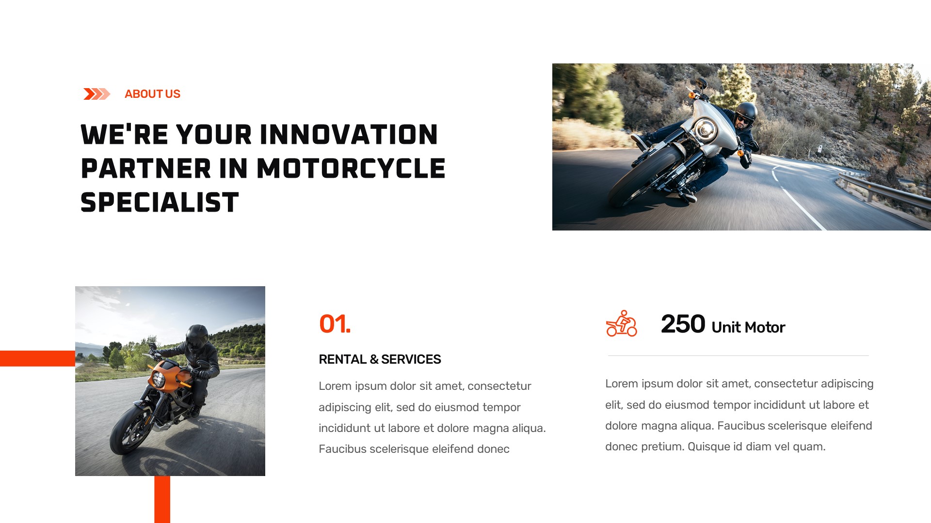 Motoride - Motorcycle Rental & Service PowerPoint Template ...