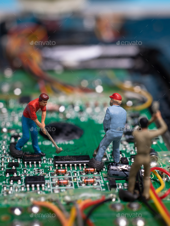 toy workers working on microchip Stock Photo by schum45 | PhotoDune