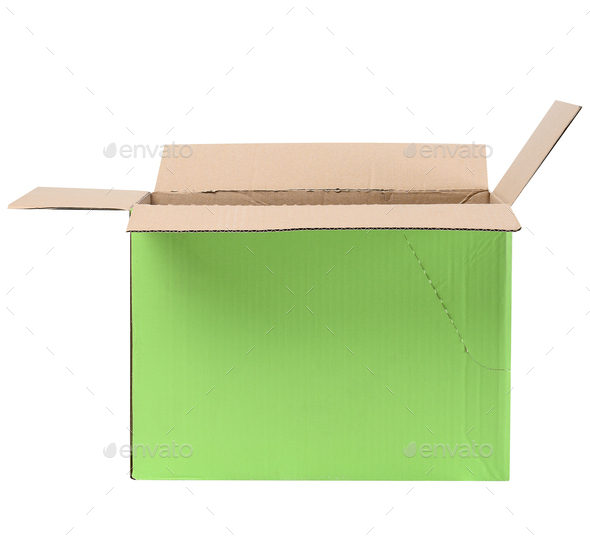 Green blank corrugated cardboard box Stock Photo by ndanko | PhotoDune