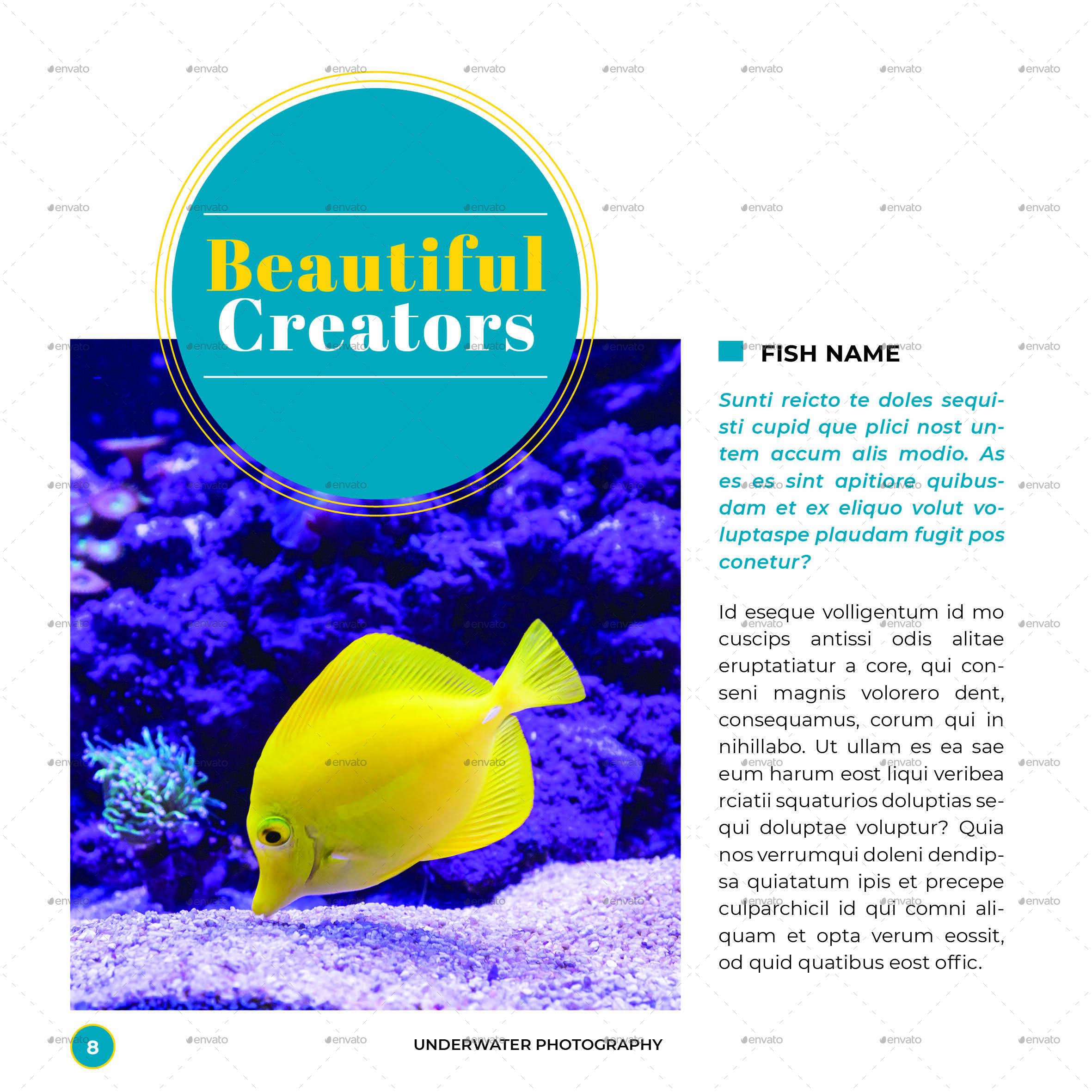 Underwater Photography Portfolio Template, Print Templates | GraphicRiver