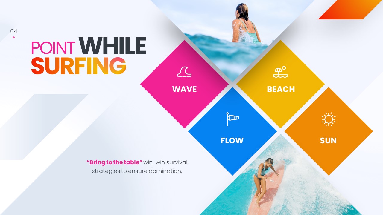 Surf Club Creative Surfing PowerPoint Template, Presentation Templates