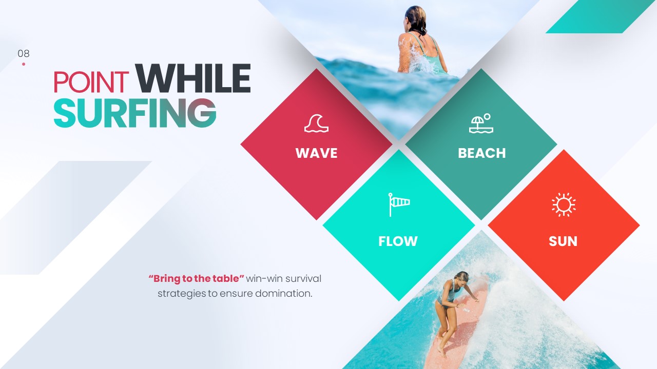 Surf Club Creative Surfing PowerPoint Template, Presentation Templates