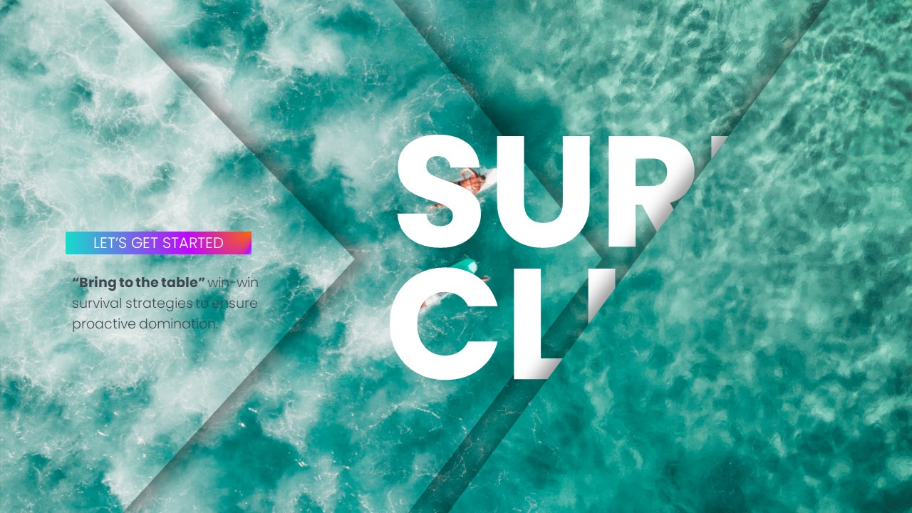 Surf Club Creative Surfing PowerPoint Template, Presentation Templates