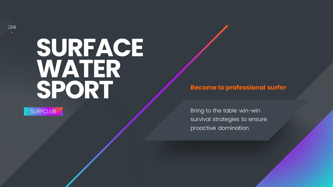 Surf Club Creative Surfing PowerPoint Template, Presentation Templates