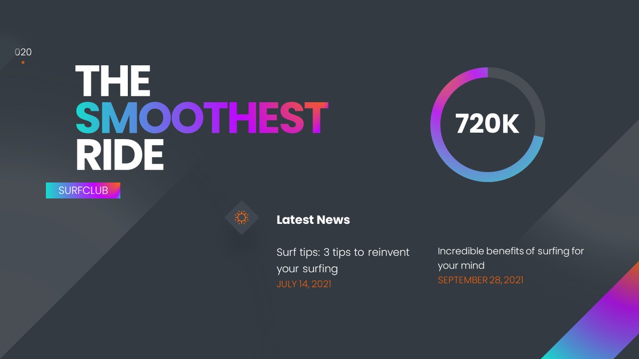 Surf Club Creative Surfing PowerPoint Template, Presentation Templates