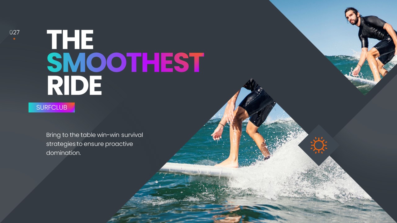 Surf Club Creative Surfing PowerPoint Template, Presentation Templates