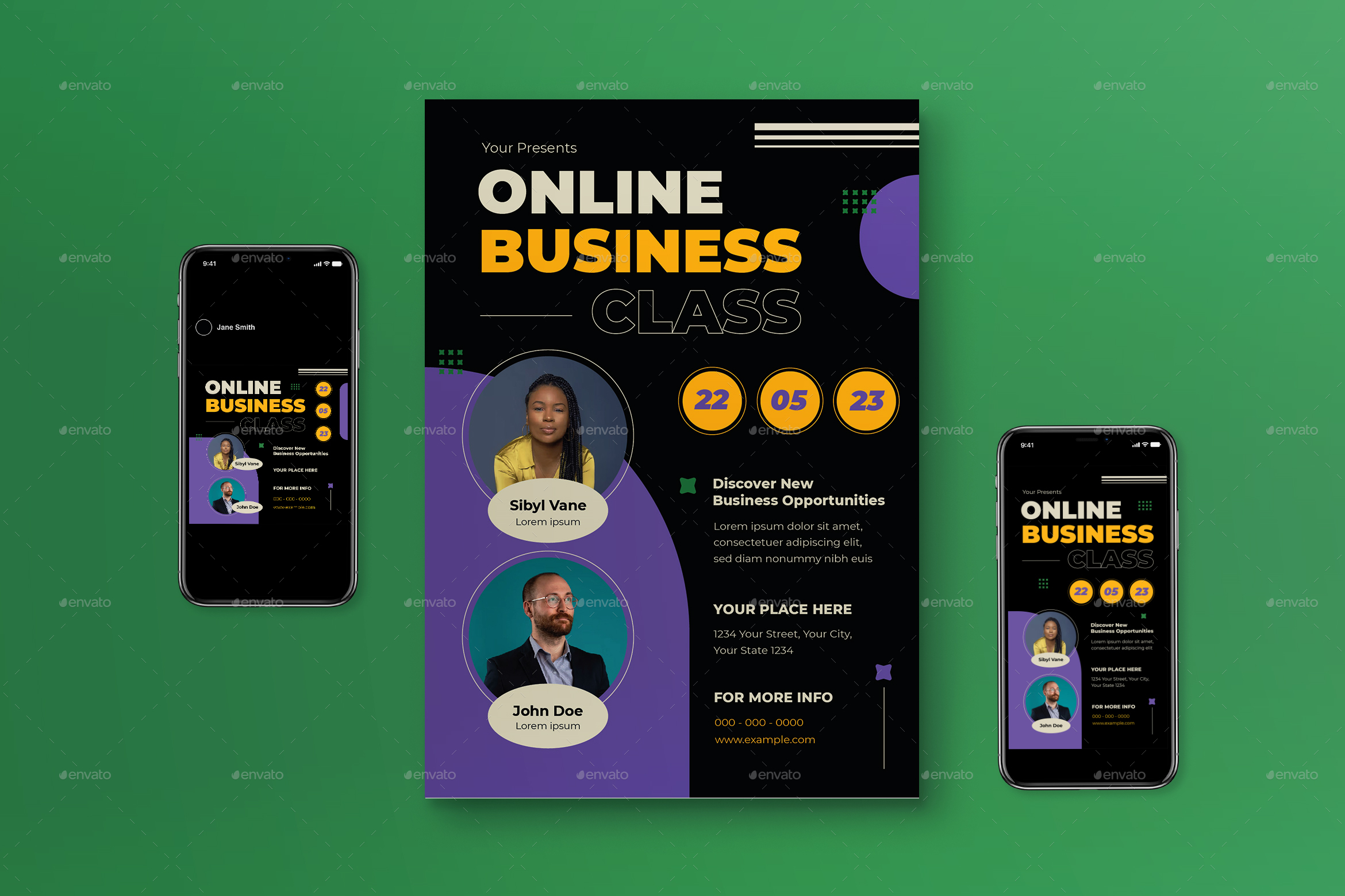 Online Business Class Flyer Set, Print Templates | GraphicRiver