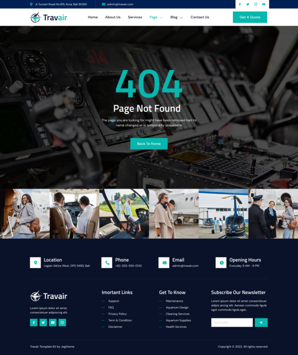 Travair - Private Jet & Helicopter Charter Elementor Template Kit by ...