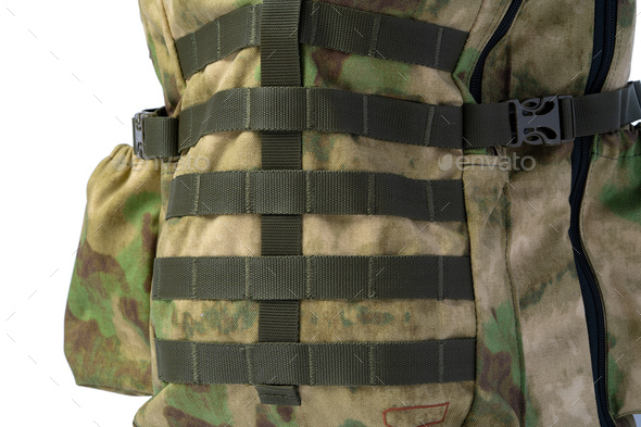 Close up still life of a green army tactical backpack Stock Photo by ...