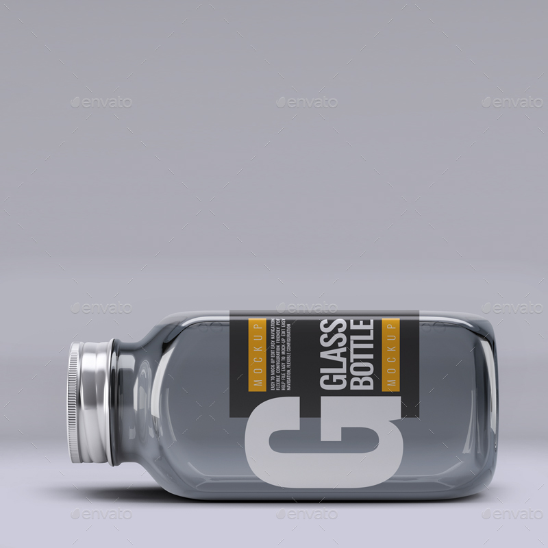 Square Glass Bottle Mock-Up by L5Design | GraphicRiver