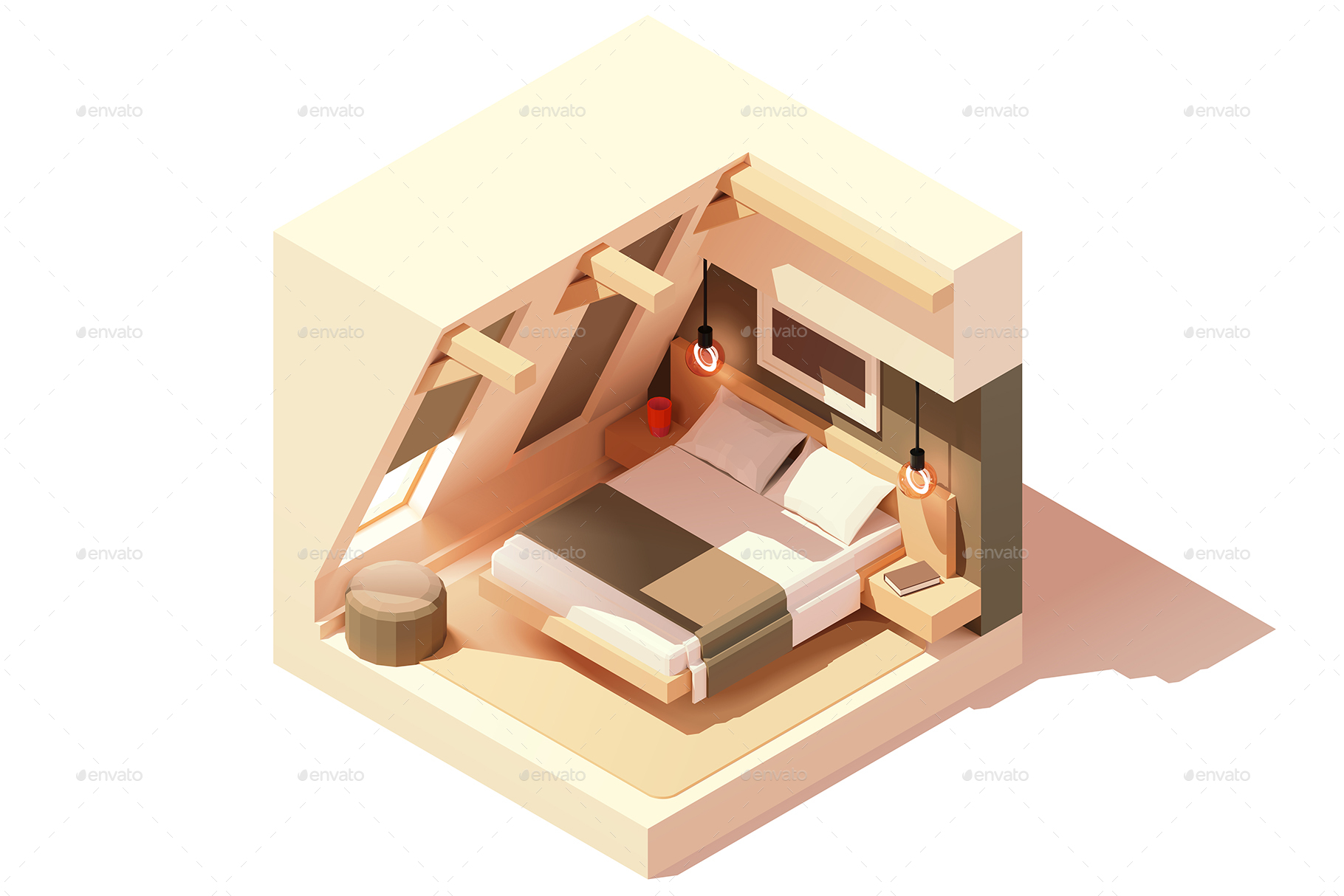 Vector isometric rooms, Vectors | GraphicRiver
