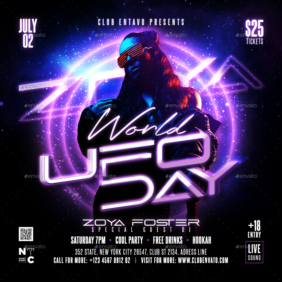 World UFO Day Party Flyer, Print Templates | GraphicRiver
