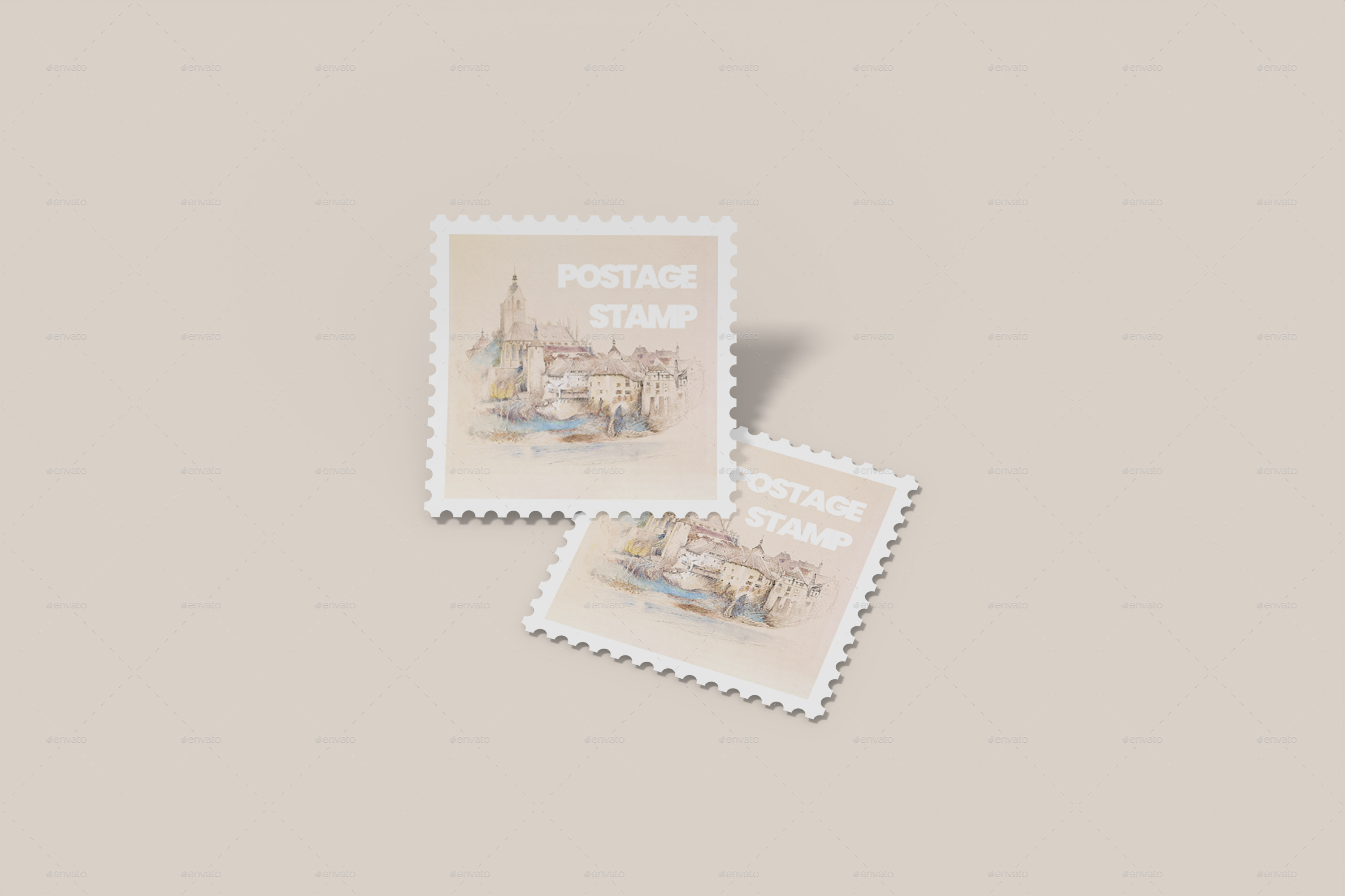 Square Postage Stamp Mockup, Graphics | GraphicRiver