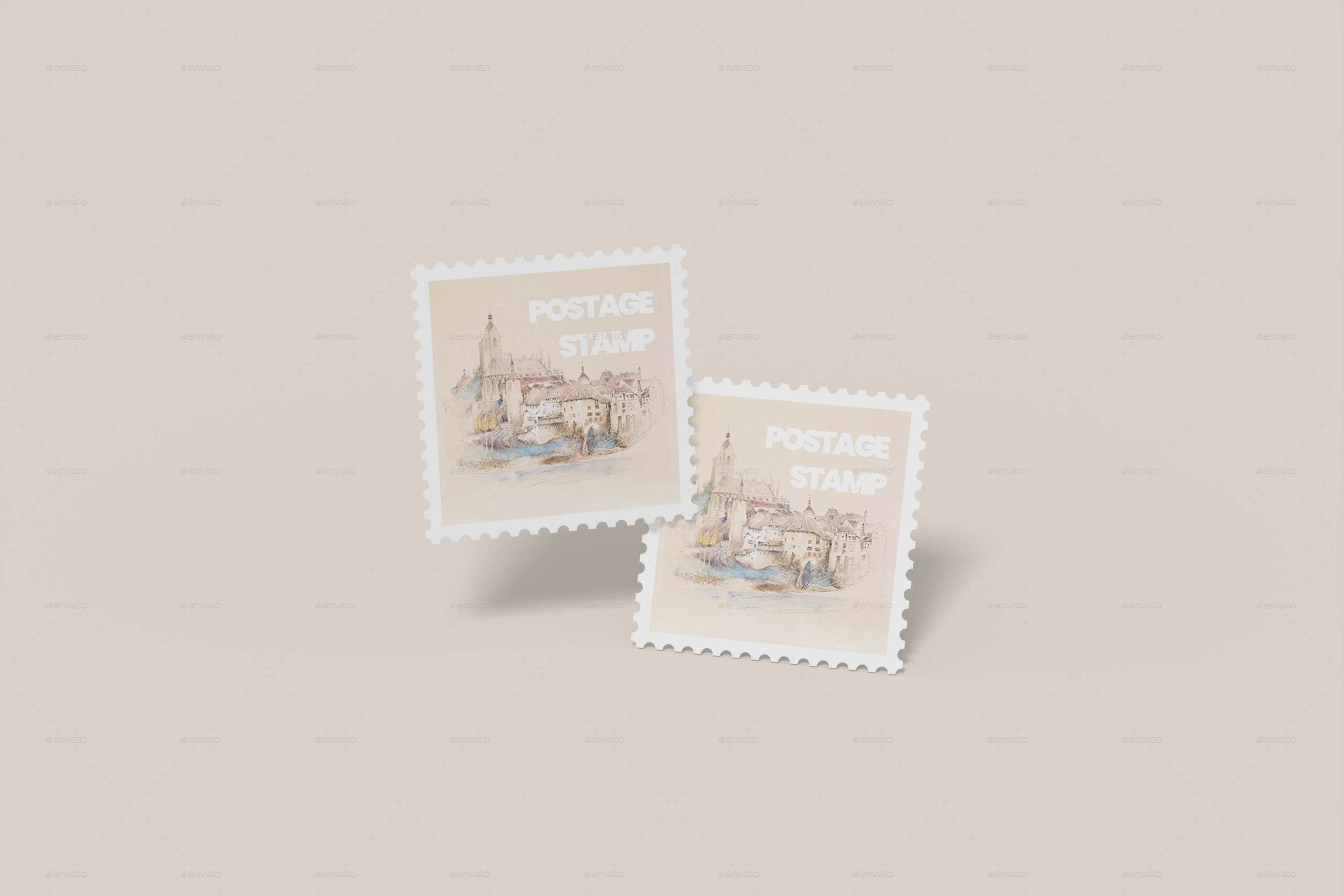 Square Postage Stamp Mockup, Graphics | GraphicRiver