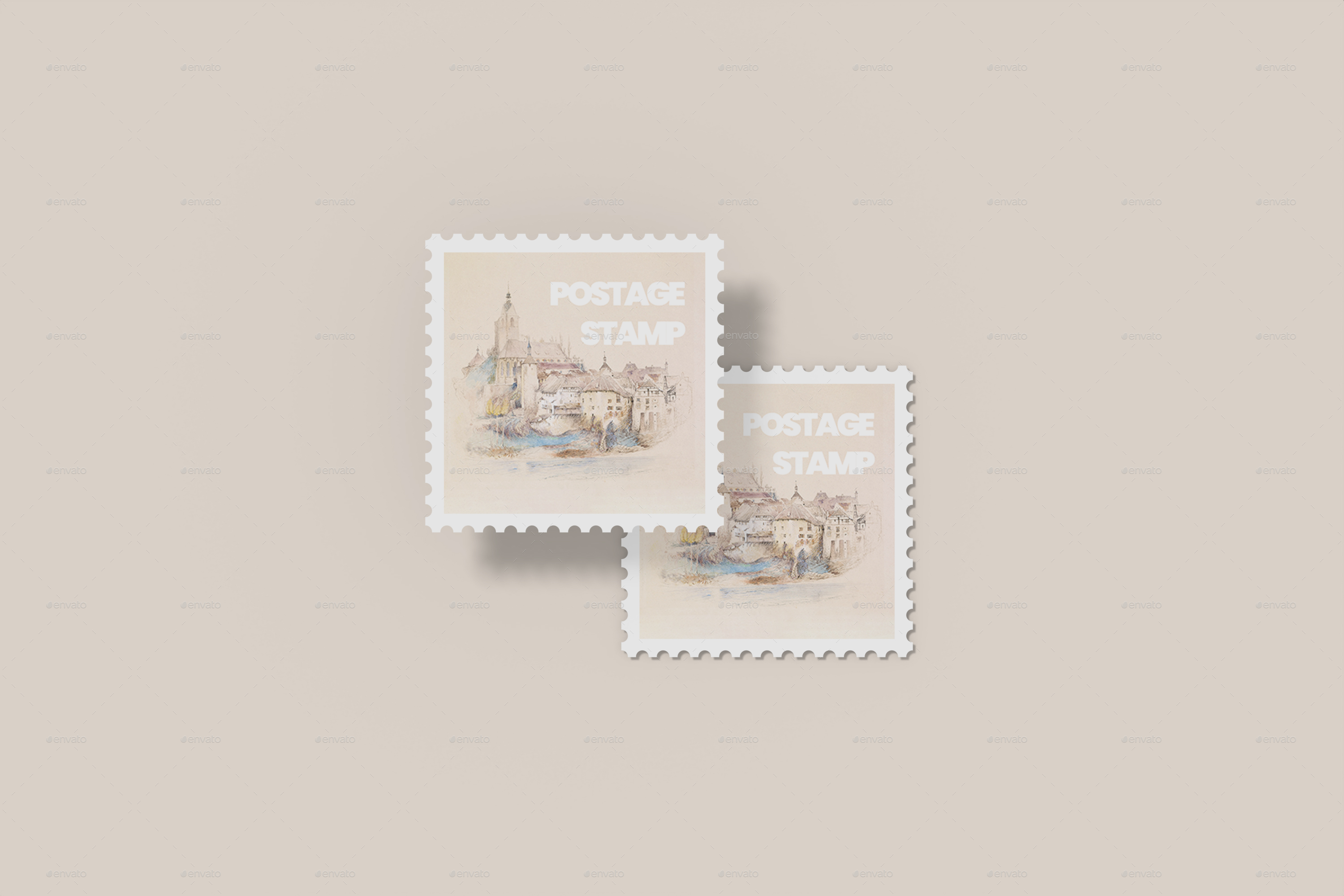 Square Postage Stamp Mockup, Graphics | GraphicRiver